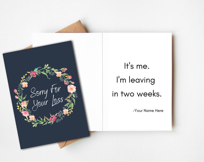 Express Your Sympathy With a Printable Card for Job Resignation, Sorry ...