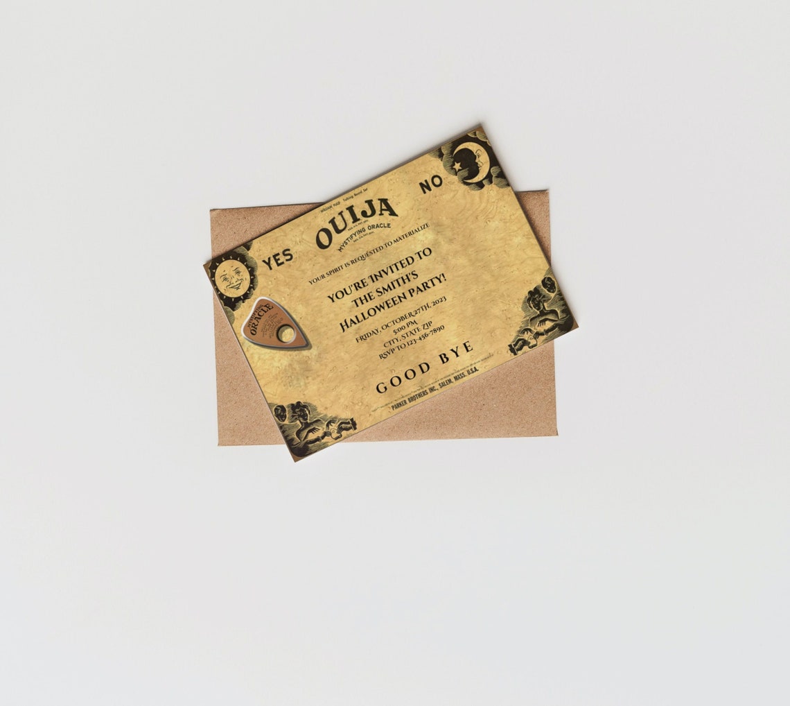 Custom Printable Ouija Board Invitation Halloween Party - Etsy