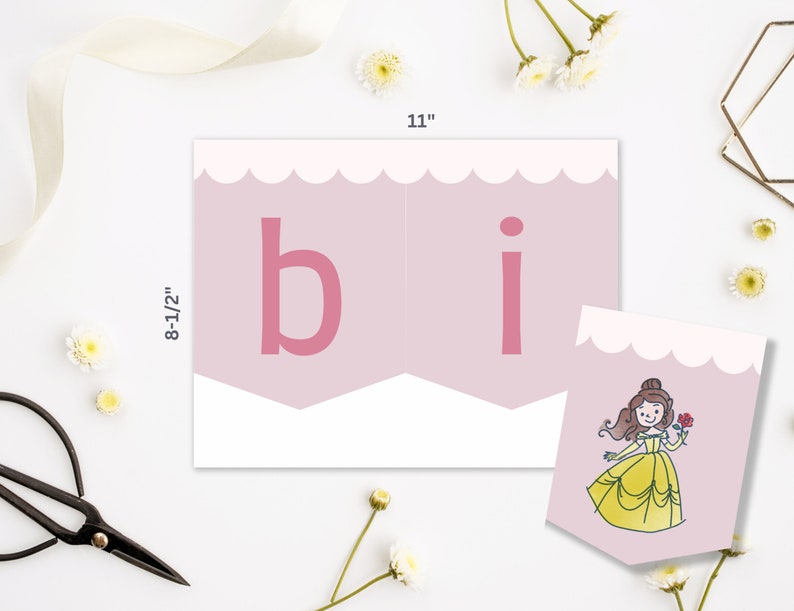 INSTANT DOWNLOAD. Princess Birthday Party Banner. Digital Birthday ...