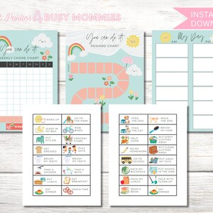 Instant Download Kids Reward Chart, Daily Visual Routine Chart, Kids ...