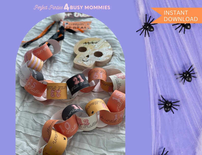 Printable Halloween Countdown Paper Chain: Kids Activity (PDF Pattern ...
