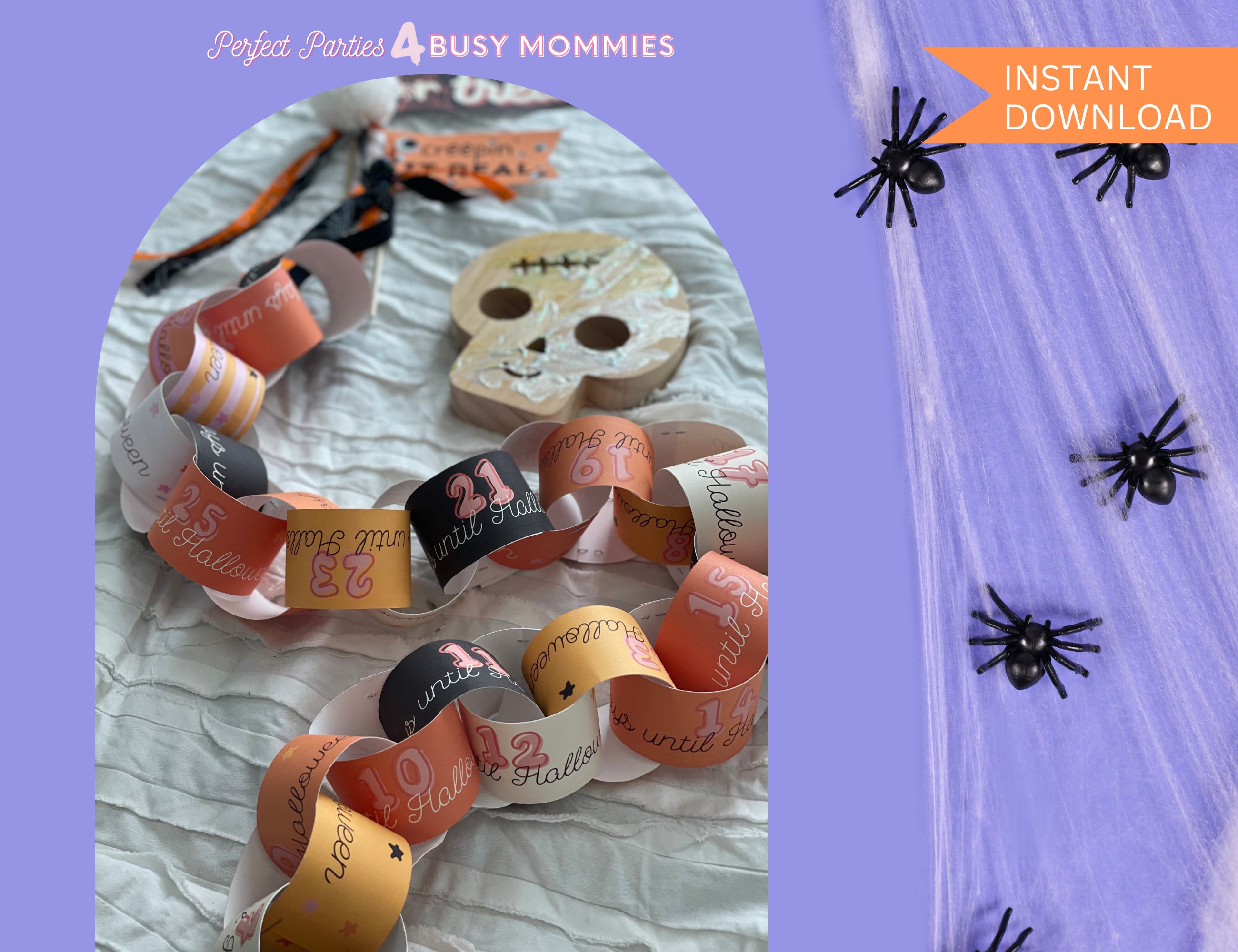Printable Halloween Countdown Paper Chain: Kids Activity (PDF Pattern ...