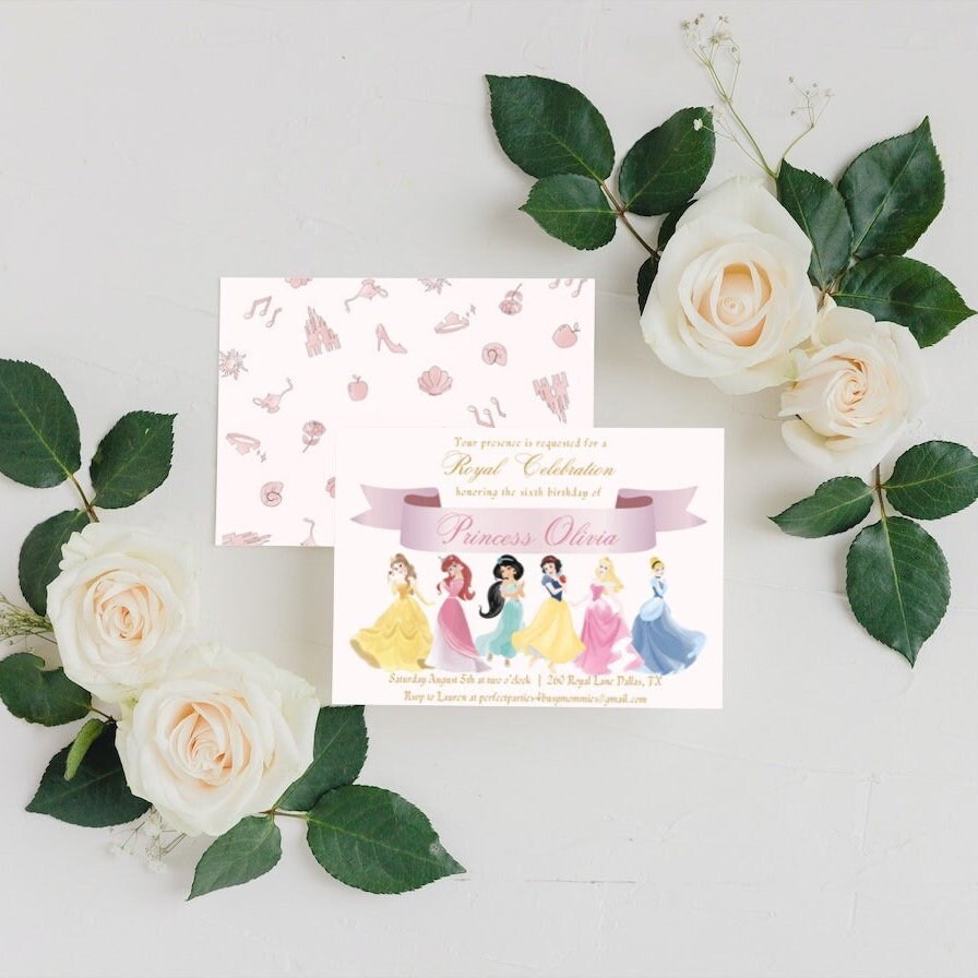 Princess Birthday Party Invitation. Princess Party Invitation. Editable ...