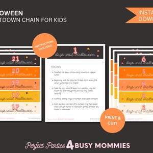 Printable Halloween Countdown Paper Chain: Kids Activity (PDF Pattern ...