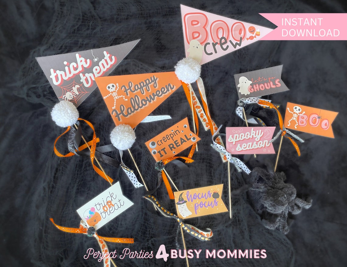 Digital Halloween Pennant Flags. Printable Halloween Décor. - Etsy