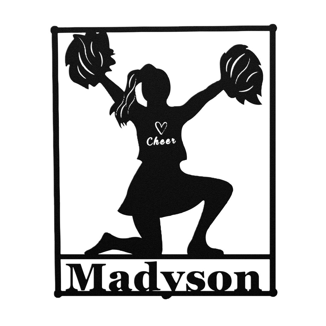 Custom Cheer Wall Art, Die Cut Cheerleader Wall Art, Metal Sports Wall ...