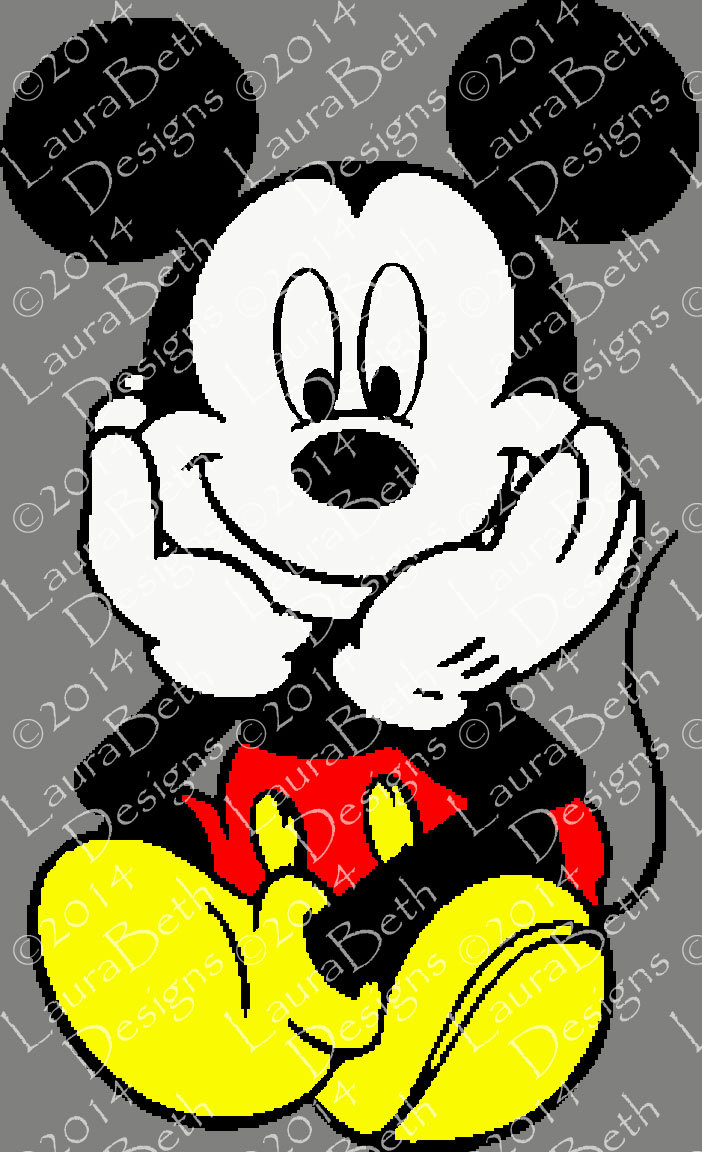 Classic Mickey Mouse Sit and Thinking Digital Design With | Etsy