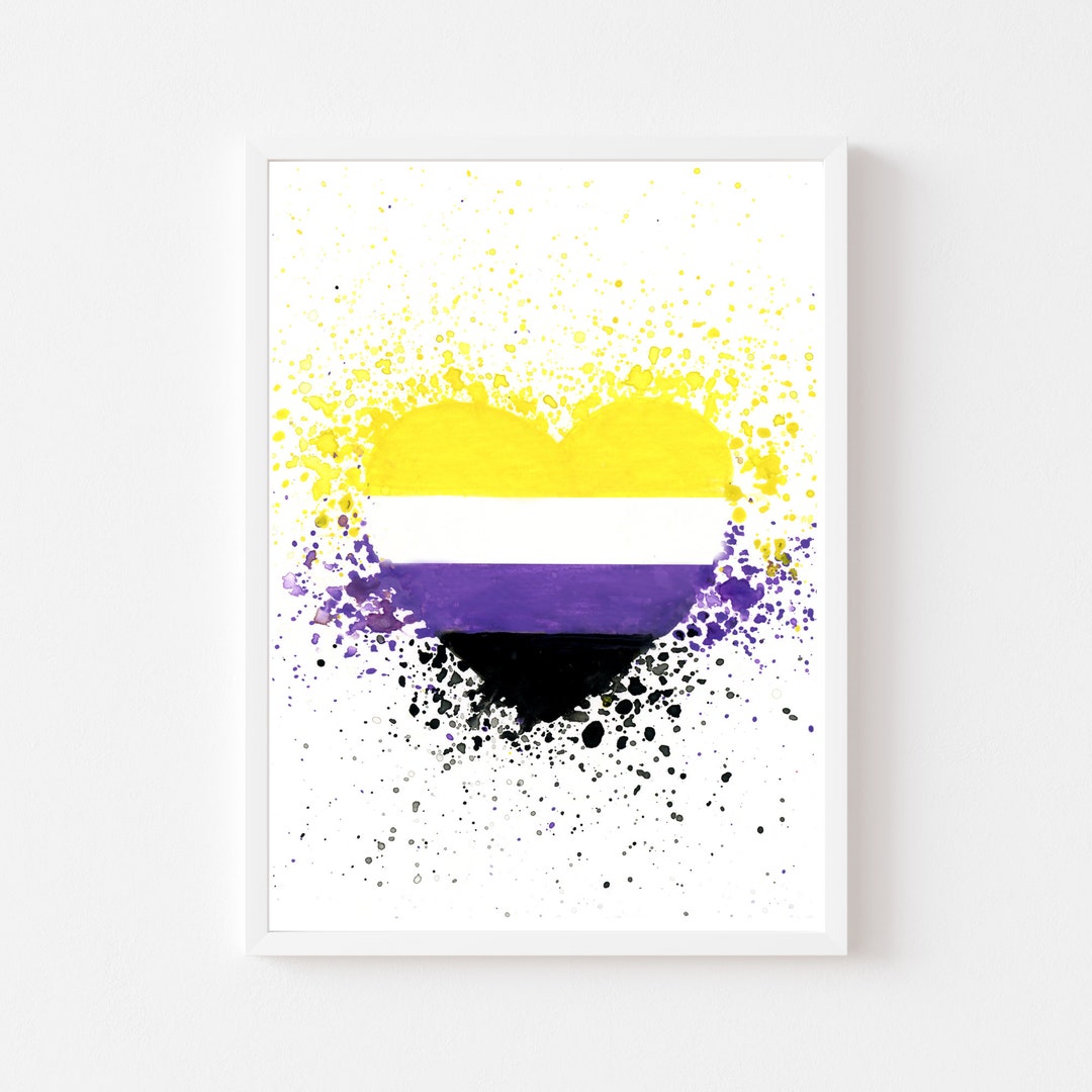 Nonbinary Art, Non Binary Art, Enby Pride, Non Binary Flag Print, Non ...