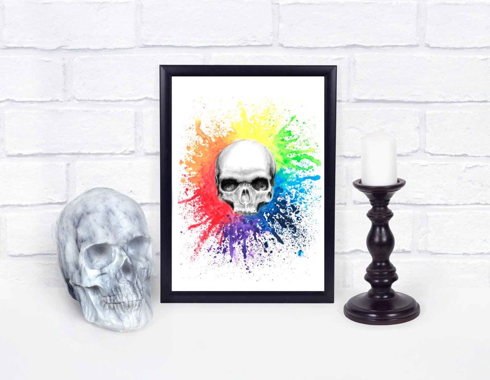 Skull Print Skull Decor Watercolour Skull Skull Art Print - Etsy