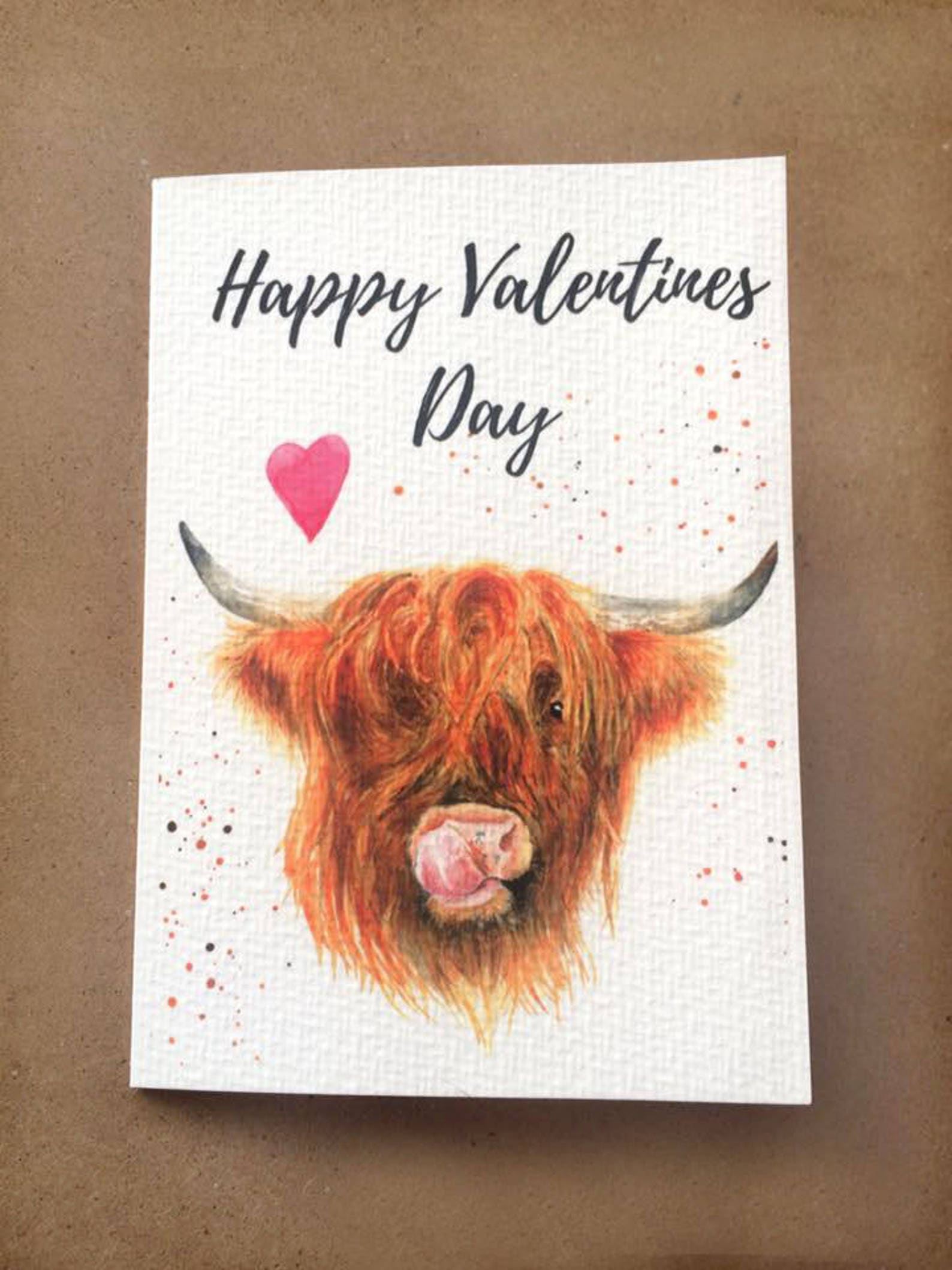 Highland Cow Valentine Card Highland Cow Card Animal Cards - Etsy
