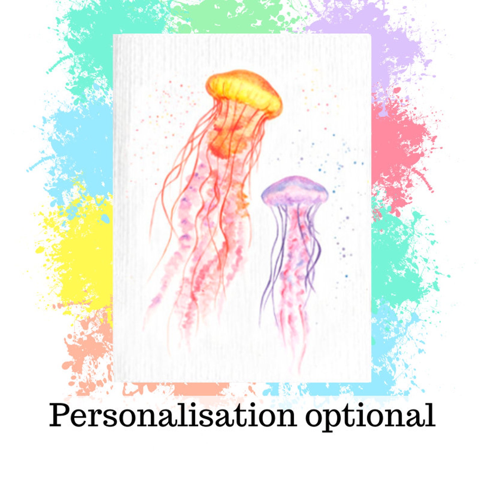 Jellyfish Card, Under Sea Birthday Card, Animal Cards, Nautical Card ...