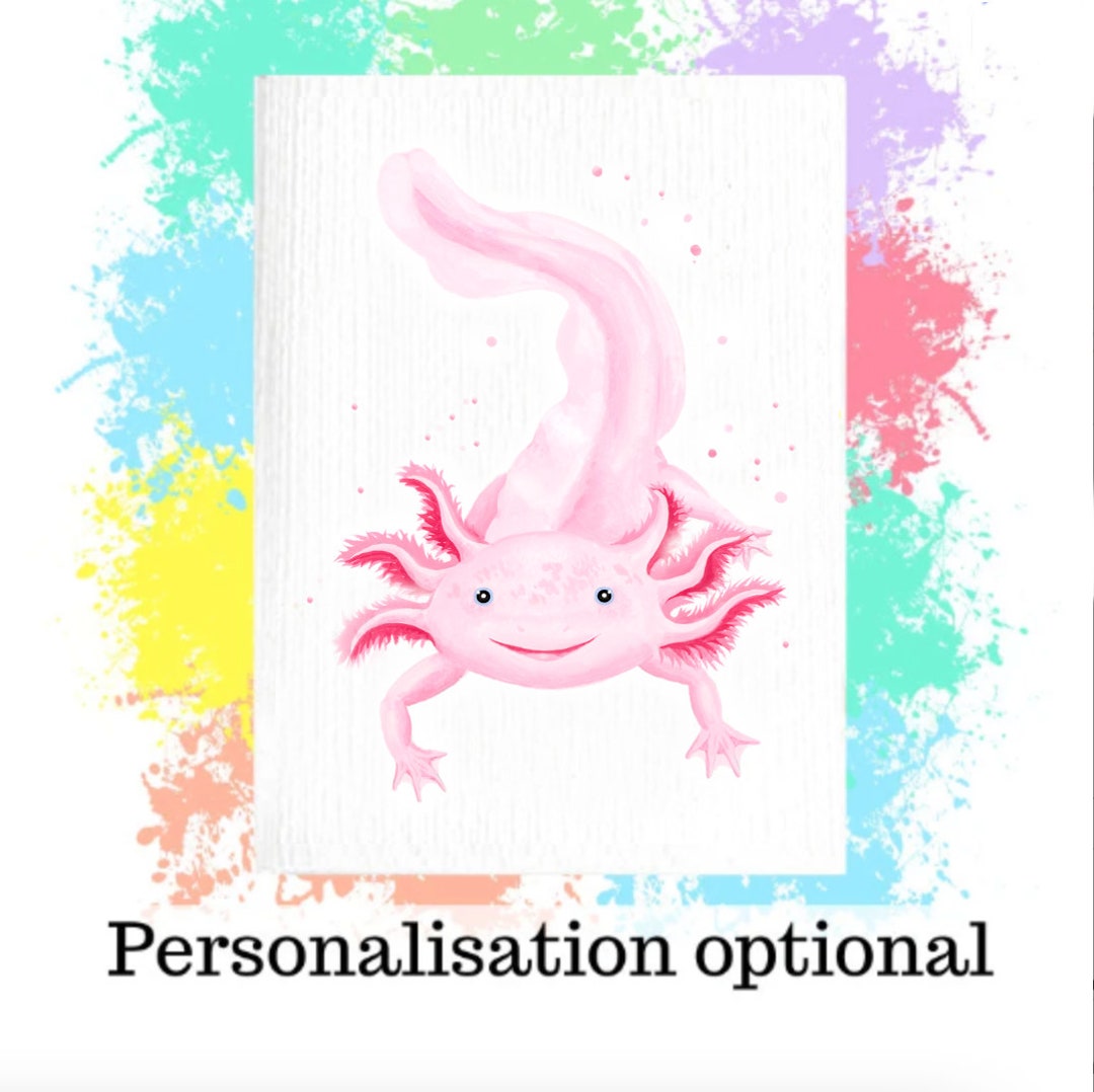 Axolotl Card, Birthday Card, Happy Birthday, Greeting Card, Custom Card ...