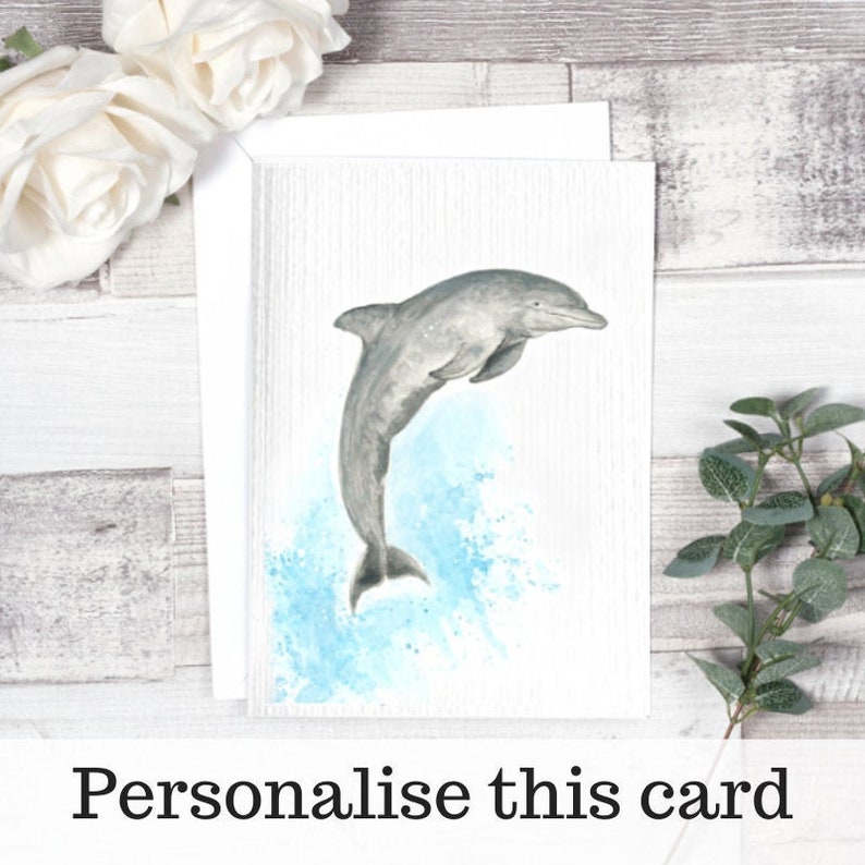 Dolphin Card Dolphin Birthday Card Dolphin Gift Under the - Etsy