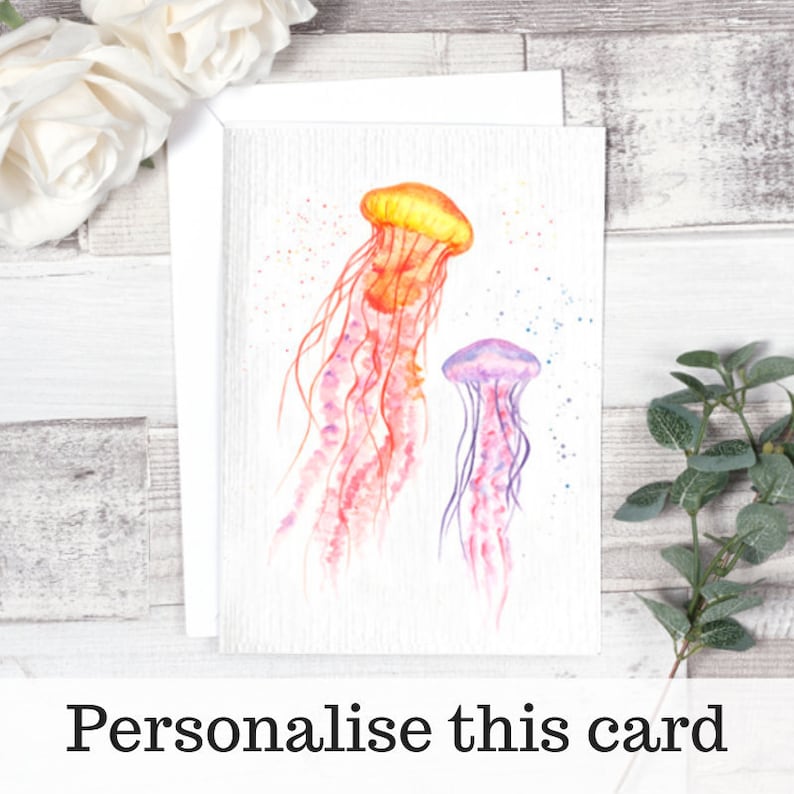Jellyfish Card Under Sea Birthday Card Animal Cards - Etsy
