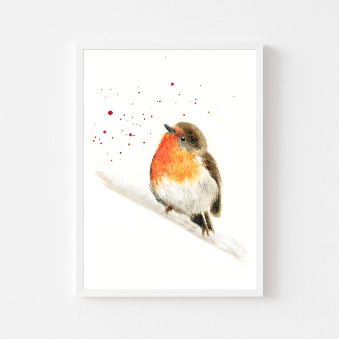 Robin Print, Robin Printable, Robin Art, Bird Art, Printable Wall Art ...