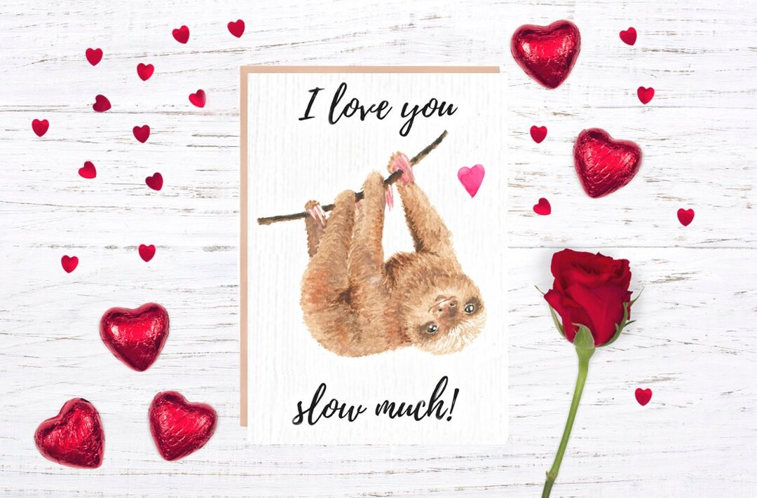 Sloth Card, Anniversary Card, Card for Wife, Card for Girlfriend ...