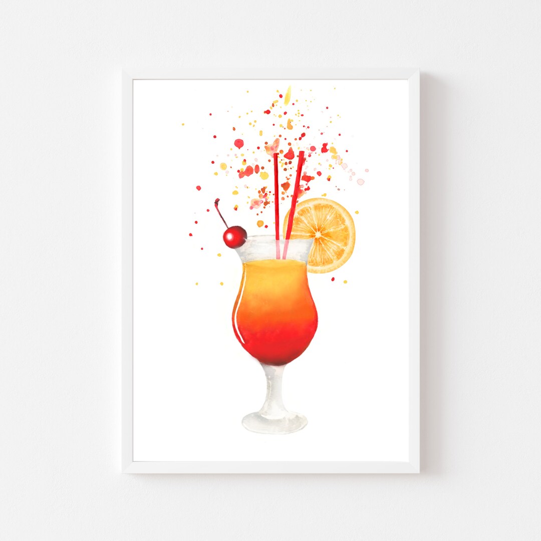 Cocktail Print, Cocktail Poster, Cocktail Sign, Bar Cart Print ...