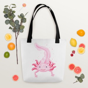 Axolotl Tote Bag, Axolotl Gift, Shoulder Bag, Shopping Bag, Book Bag ...