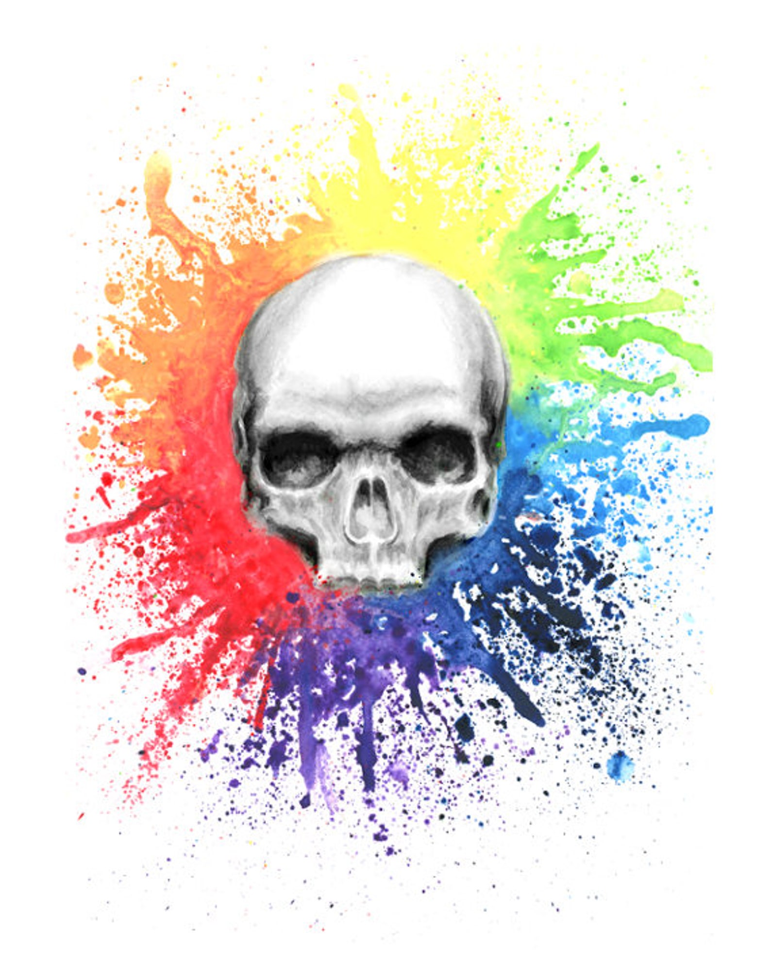 Skull Print Skull Decor Watercolour Skull Skull Art Print | Etsy