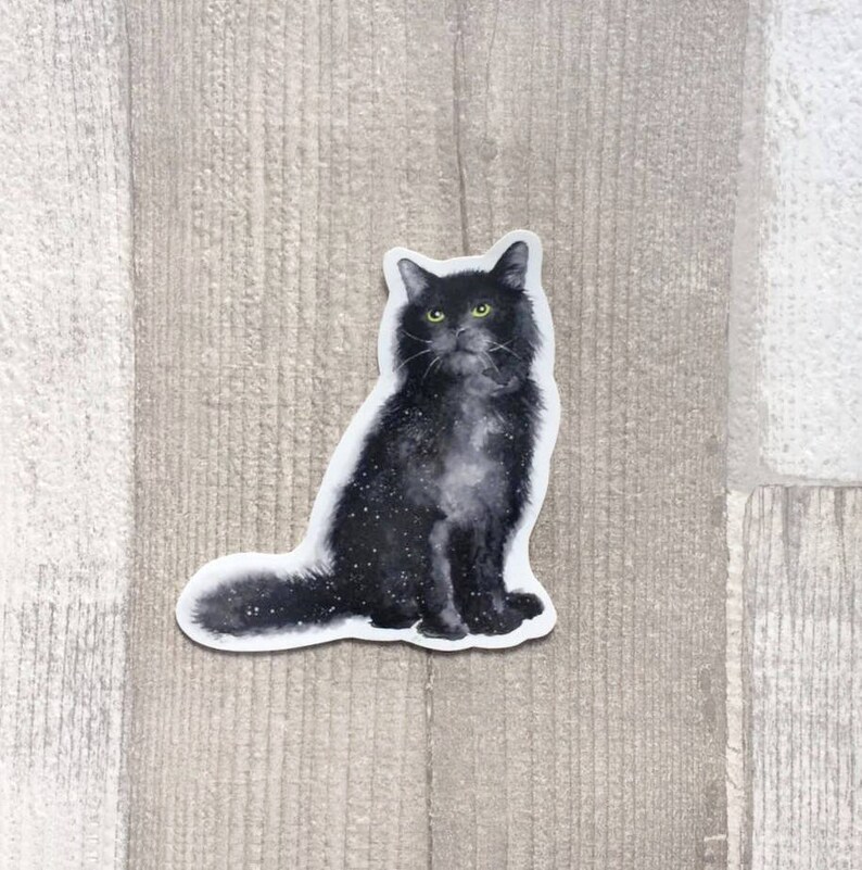 Cat Stickers Black Cat Sticker Cat Accessories Cute - Etsy
