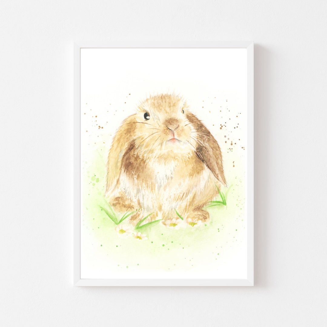 A3 Rabbit Print, Rabbit Art Print, Rabbit Wall Art, Rabbit Lover Gift ...