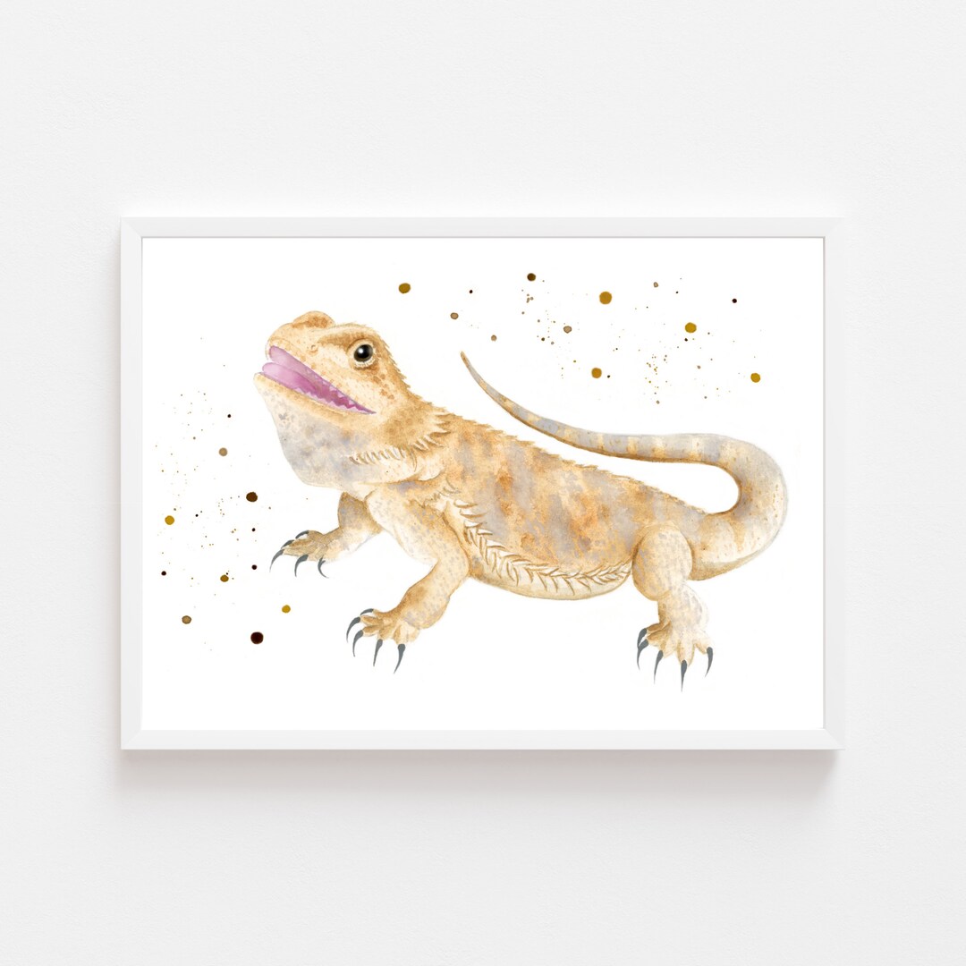 Bearded Dragon Print, Bearded Dragon Art, Bearded Dragon Gift, Reptile ...