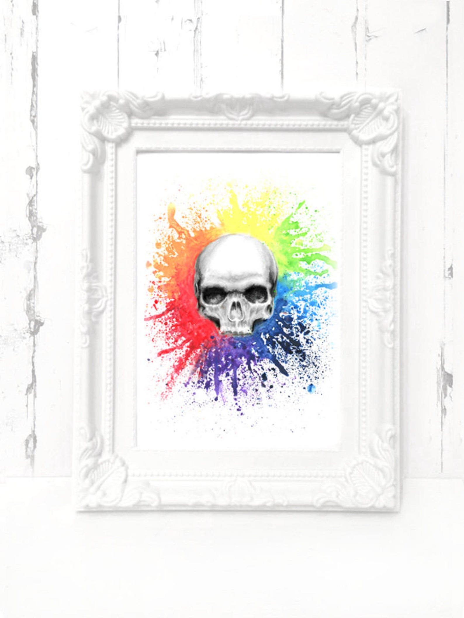 Skull Print Skull Decor Watercolour Skull Skull Art Print | Etsy