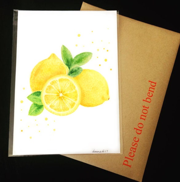 Lemon Print Lemon Art Lemon Art Print Fruit Art Print - Etsy UK
