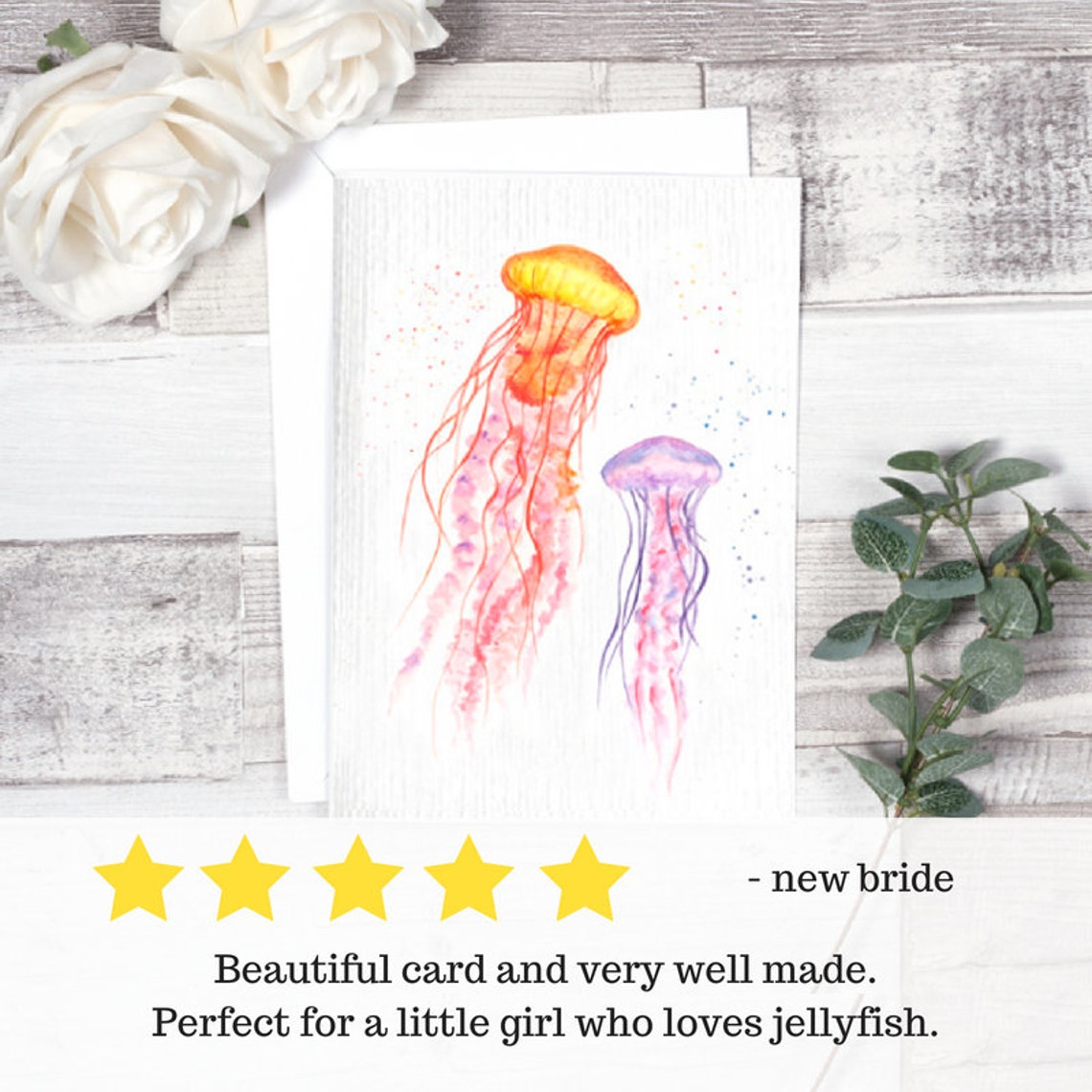 Jellyfish Card Under Sea Birthday Card Animal Cards - Etsy