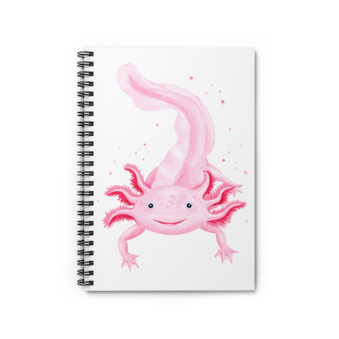 Axolotl Notebook, Axolotl Journal, Axolotl Notepad, A5 Notebook, Spiral ...