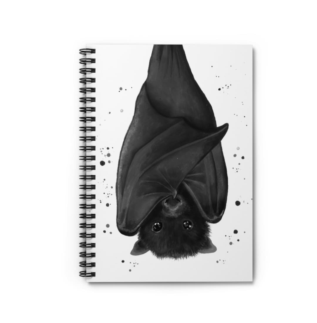 Bat Notebook, Bat Notepad, Bat Watercolour Art, Bat Gift, Goth Notebook ...