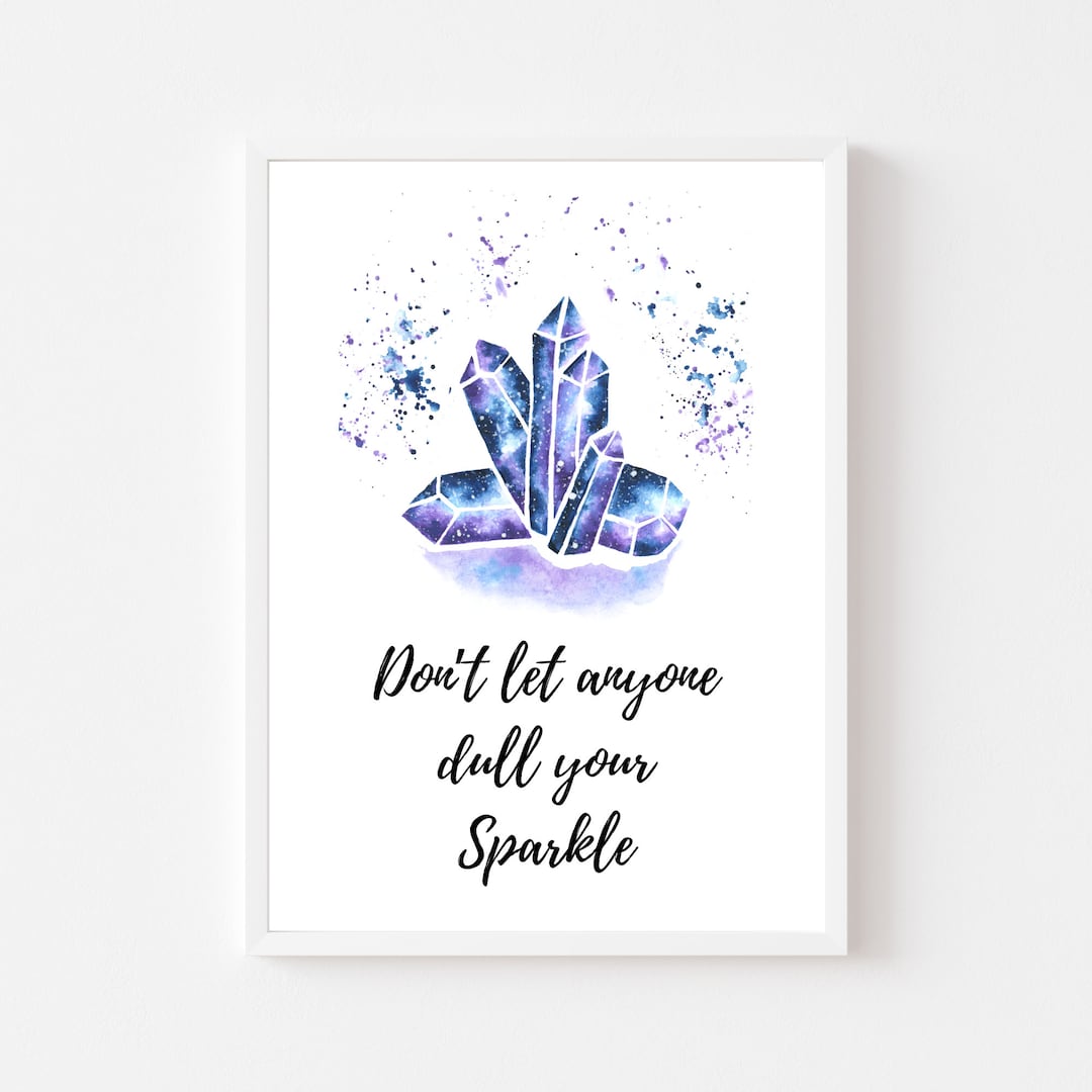 Crystal Art, Crystal Art Print, Girly Wall Art, Positive Quote, Crystal ...