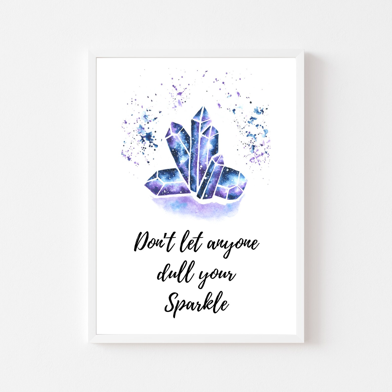 Crystal Art, Crystal Art Print, Girly Wall Art, Positive Quote, Crystal ...