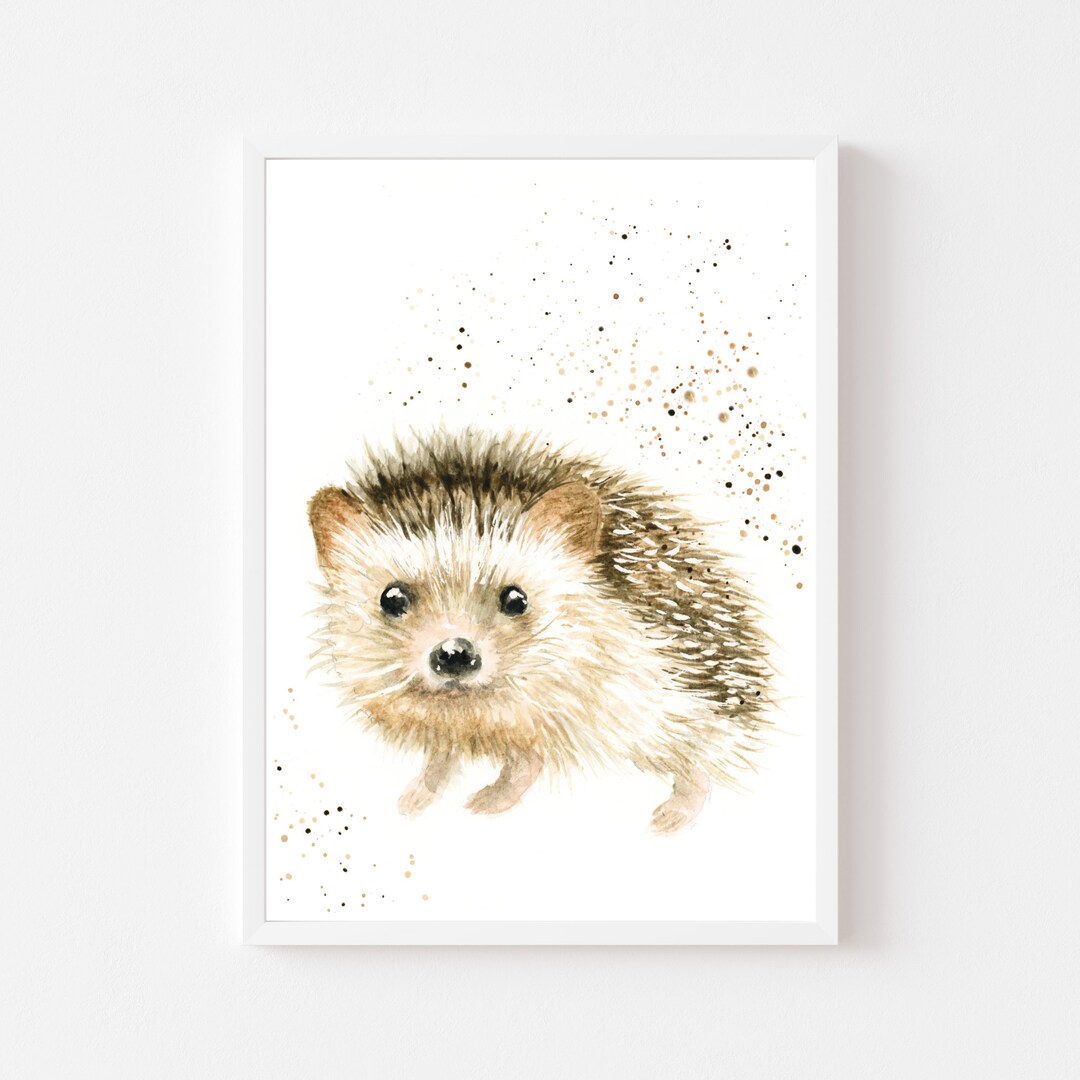 Hedgehog Print, Woodland Print, Hedgehog Art, Printable Wall Art ...