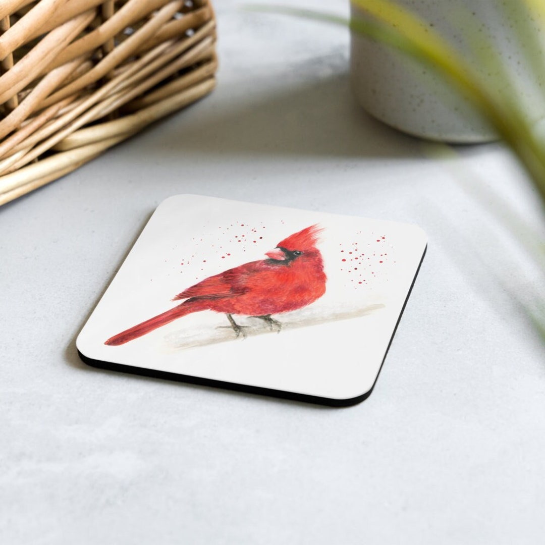 Cardinal Coaster, Coffee Coaster, Bird Coaster, Bird Lover Gift, Drink ...
