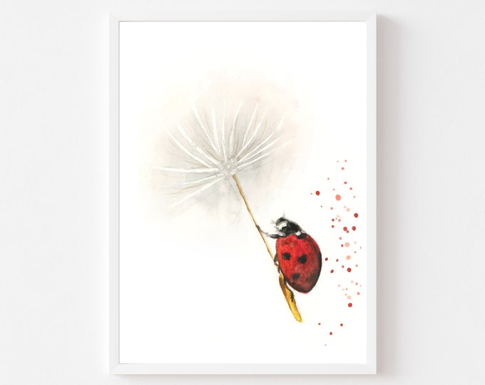 Ladybird Print, Ladybird Art, Ladybug Art Print, Ladybug Print, Ladybug ...