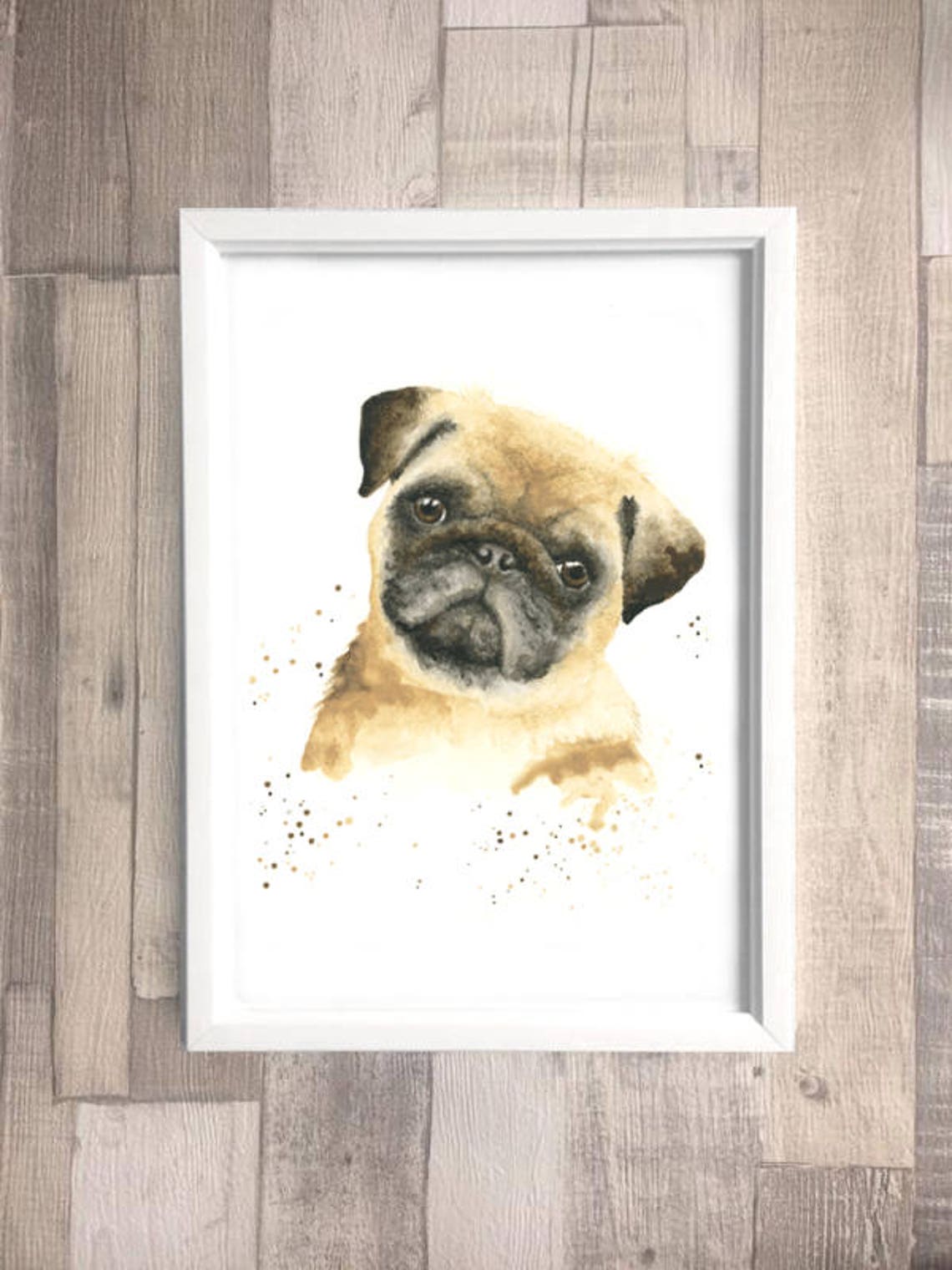 Pug Gift Pug Print Dog Print Pug Wall Art Pug Watercolour - Etsy