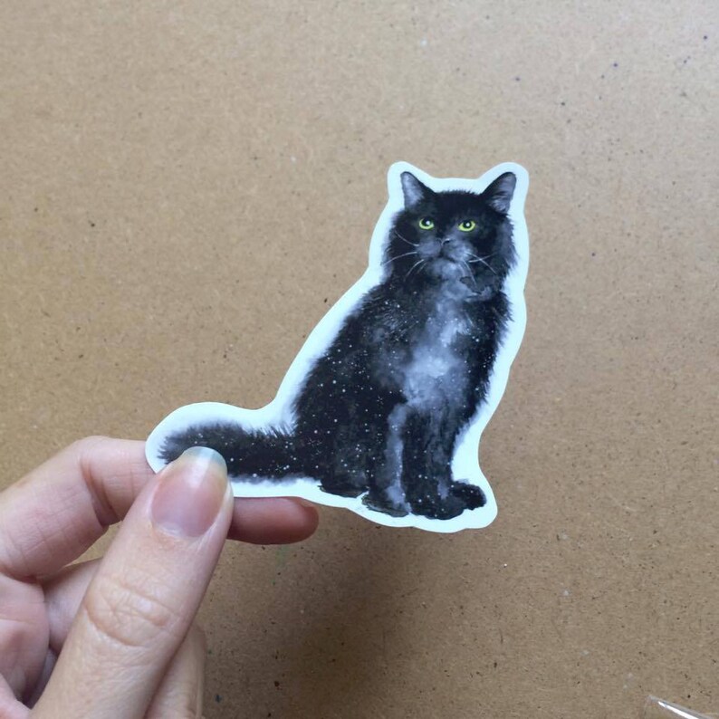 Cat Stickers Black Cat Sticker Cat Accessories Cute - Etsy