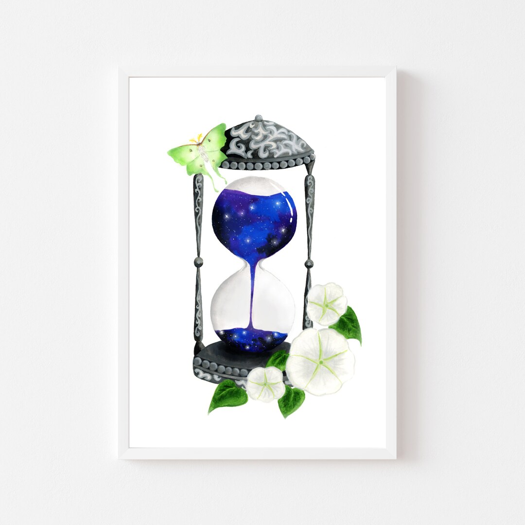 Hourglass Art Print, Sand Timer Art Print, Vintage Wall Art, Bedroom ...