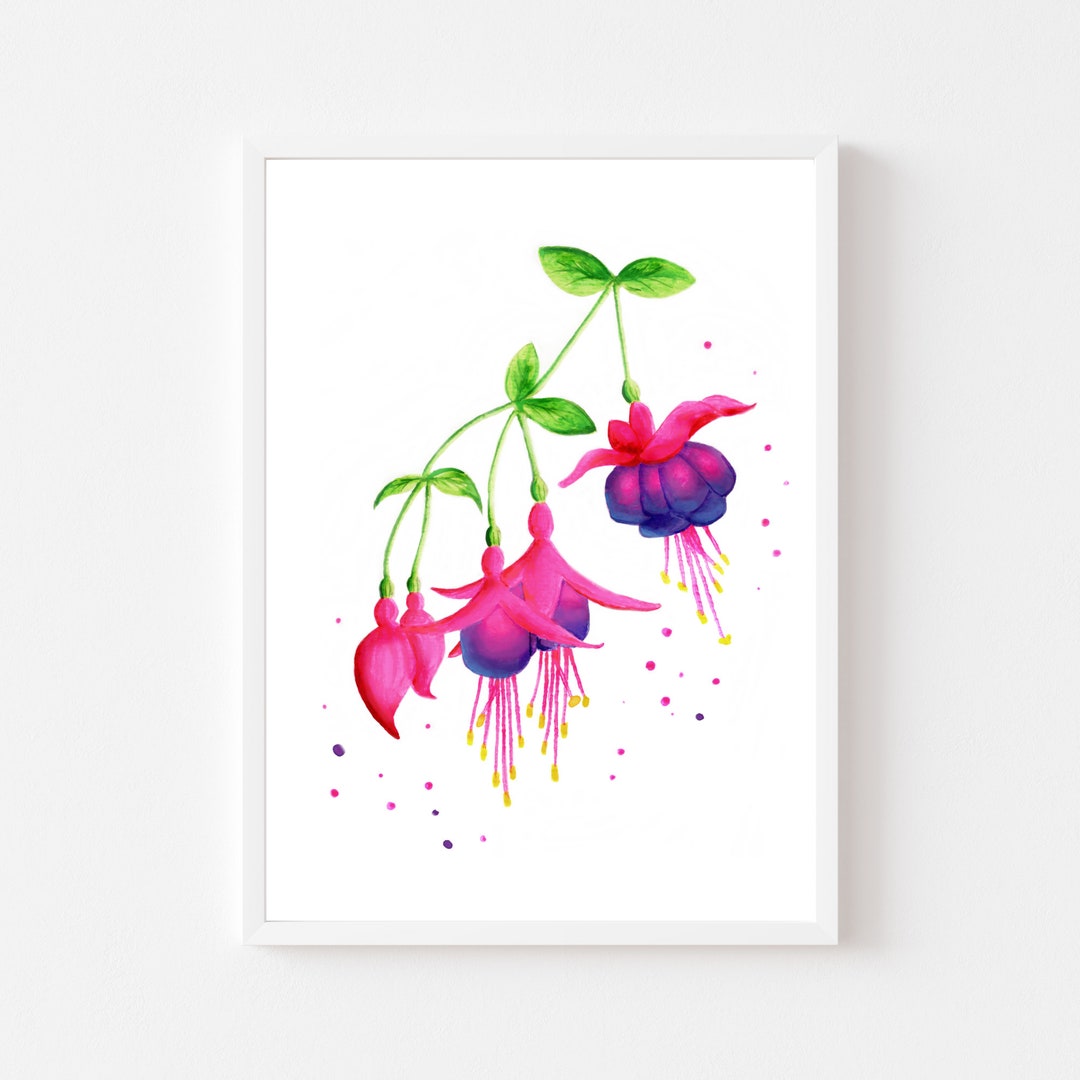 Fuchsia Print, Fuchsia Art, Floral Wall Art, Flower Wall Art, Botanical ...
