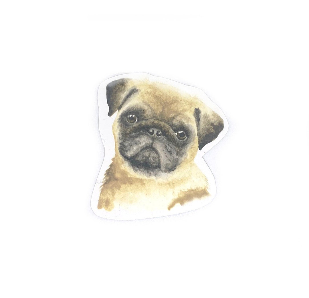 Pug Sticker, Dog Sticker, Animal Sticker, Pug Gift, Laptop Sticker ...