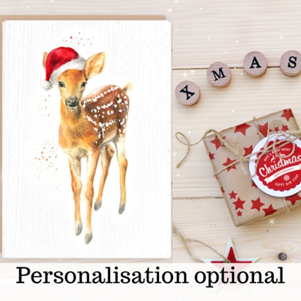Deer Christmas Card - Etsy