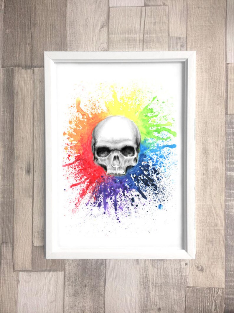 Skull Print Skull Decor Watercolour Skull Skull Art Print | Etsy