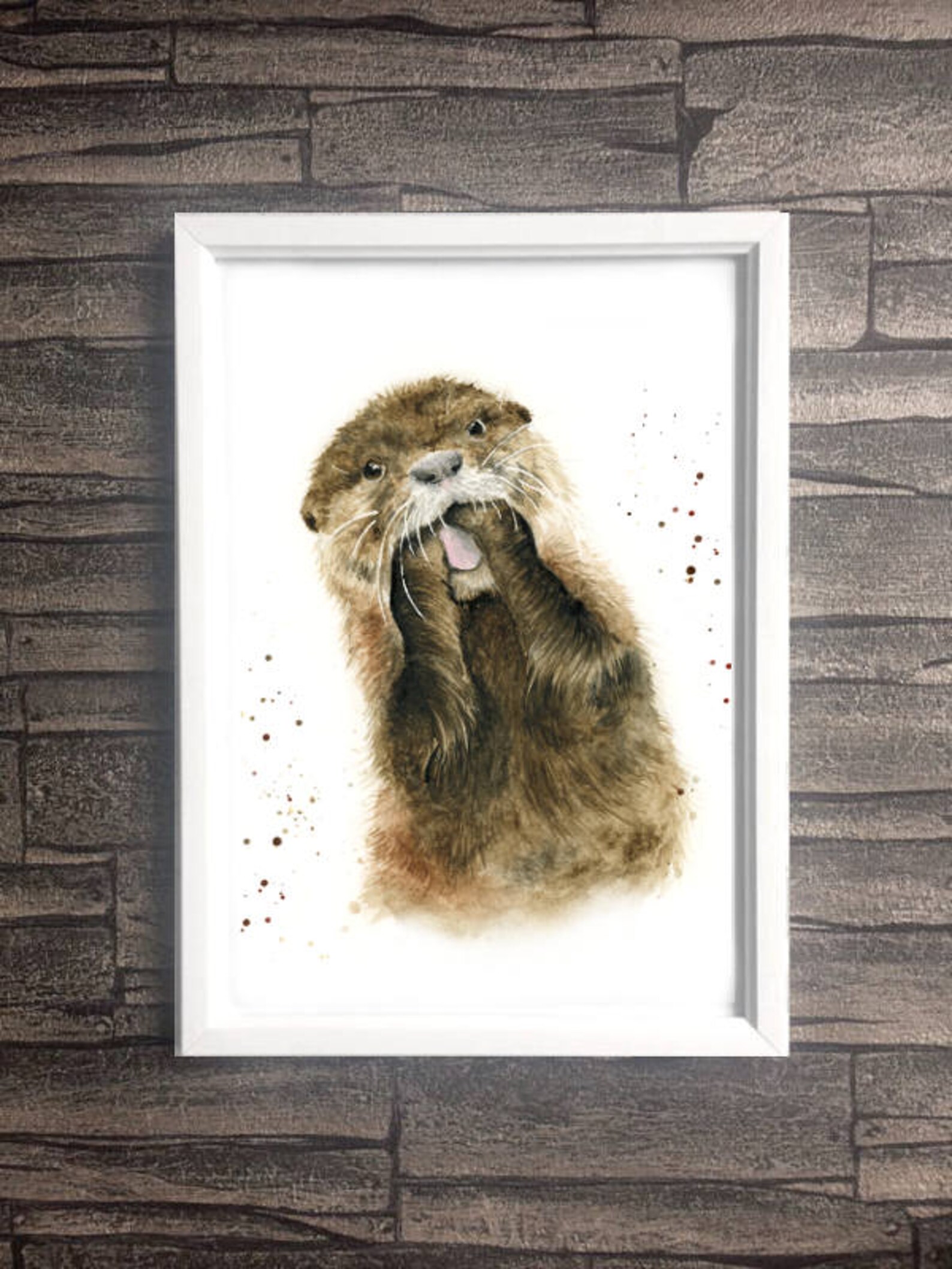 Otter Gift Otter Print Otter Art Otter Christmas Woodland | Etsy