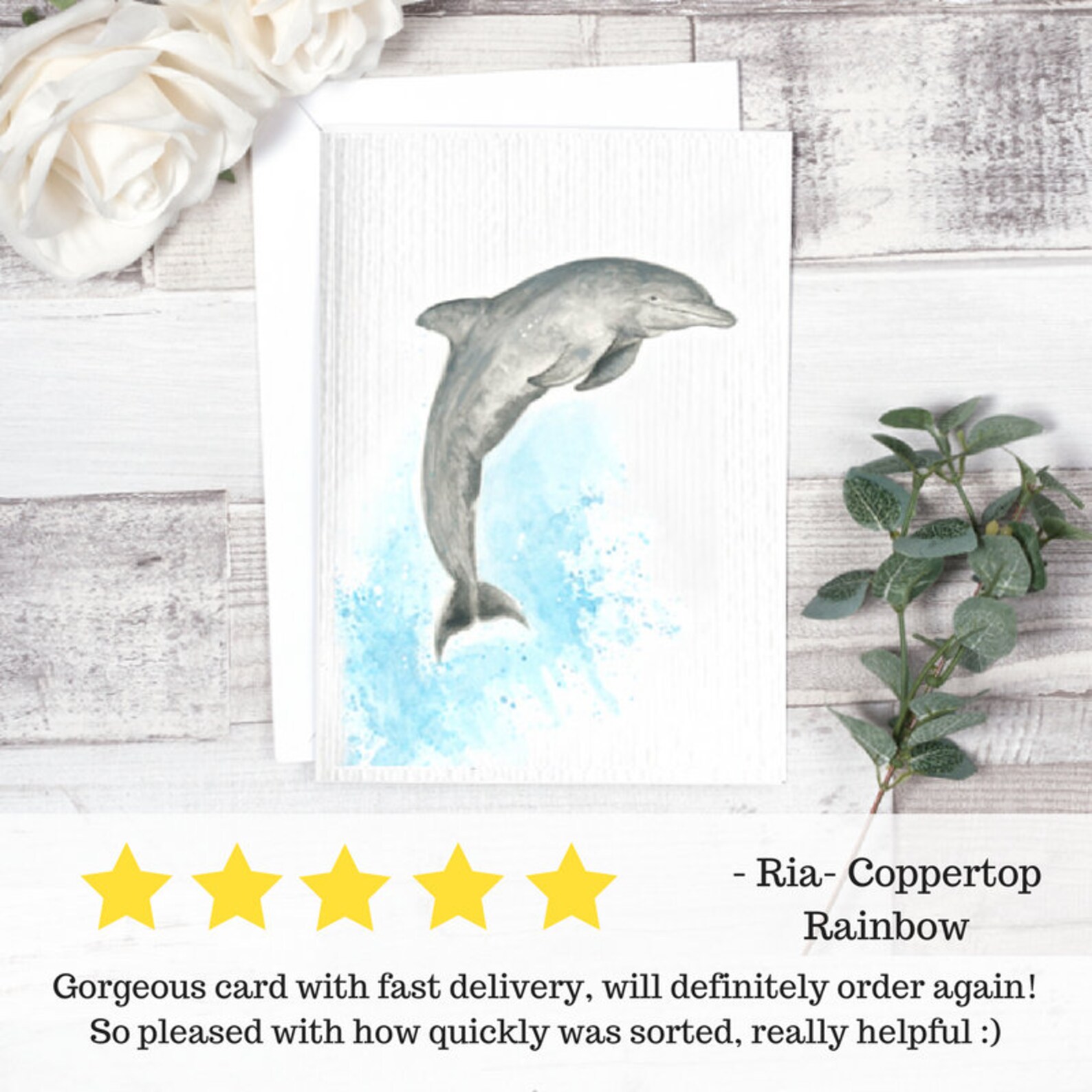 Dolphin Card Dolphin Birthday Card Dolphin Gift Under the - Etsy