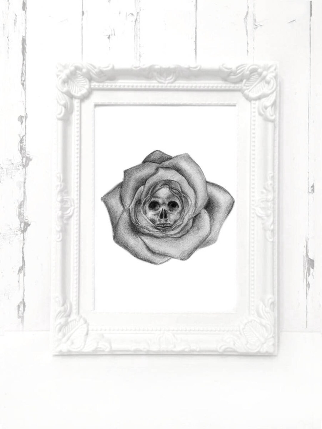 Gothic Rose, Skull Rose, Gothic Art Print, Skull Print, Skull Art Print ...