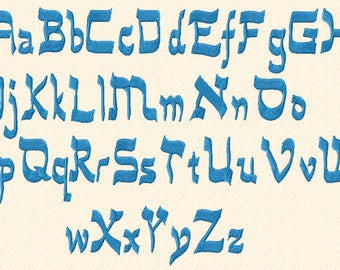 Hebrew Embroidery Font - Etsy