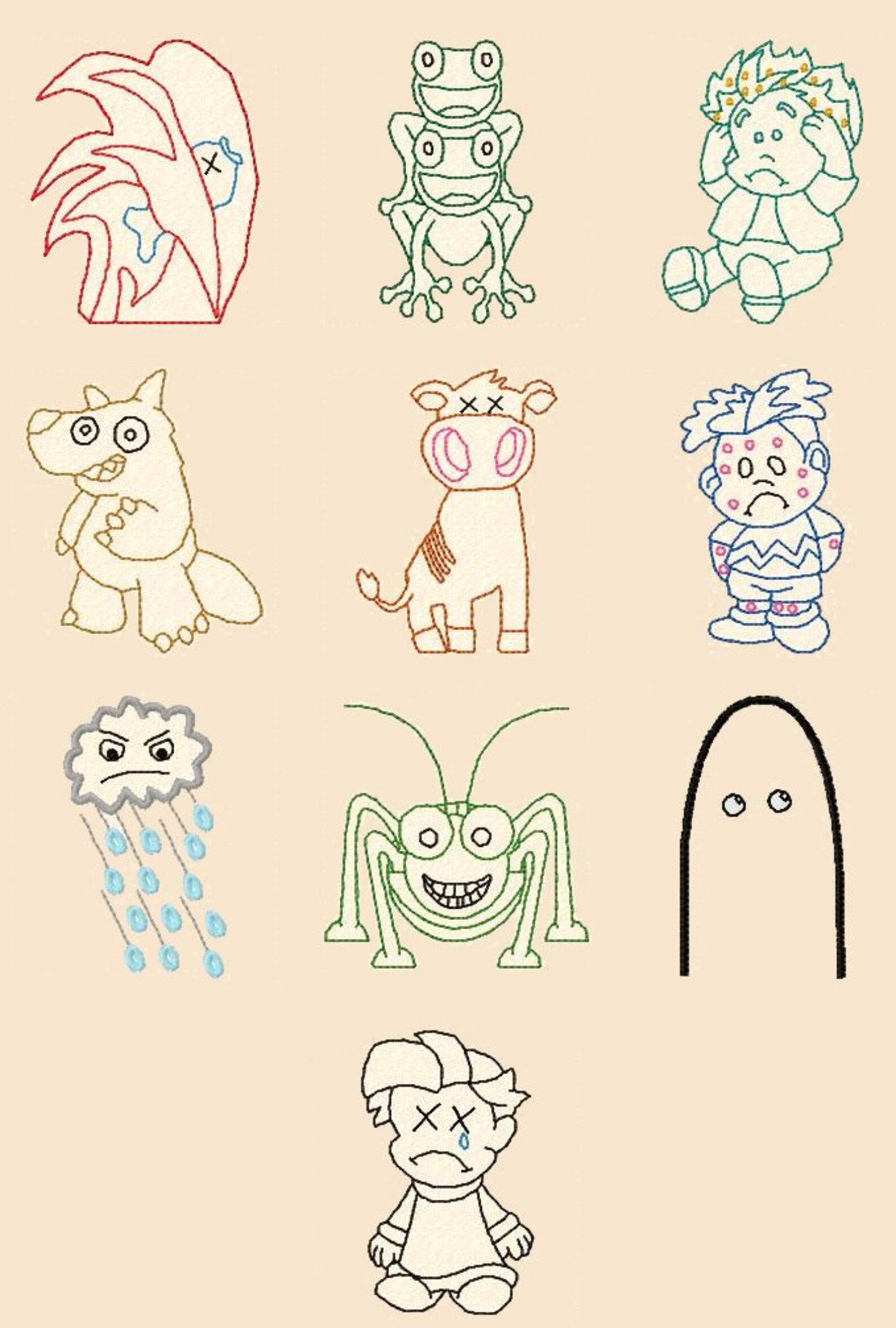 Passover Plague Puppets - Machine Embroidery Designs - Hebrew & English ...
