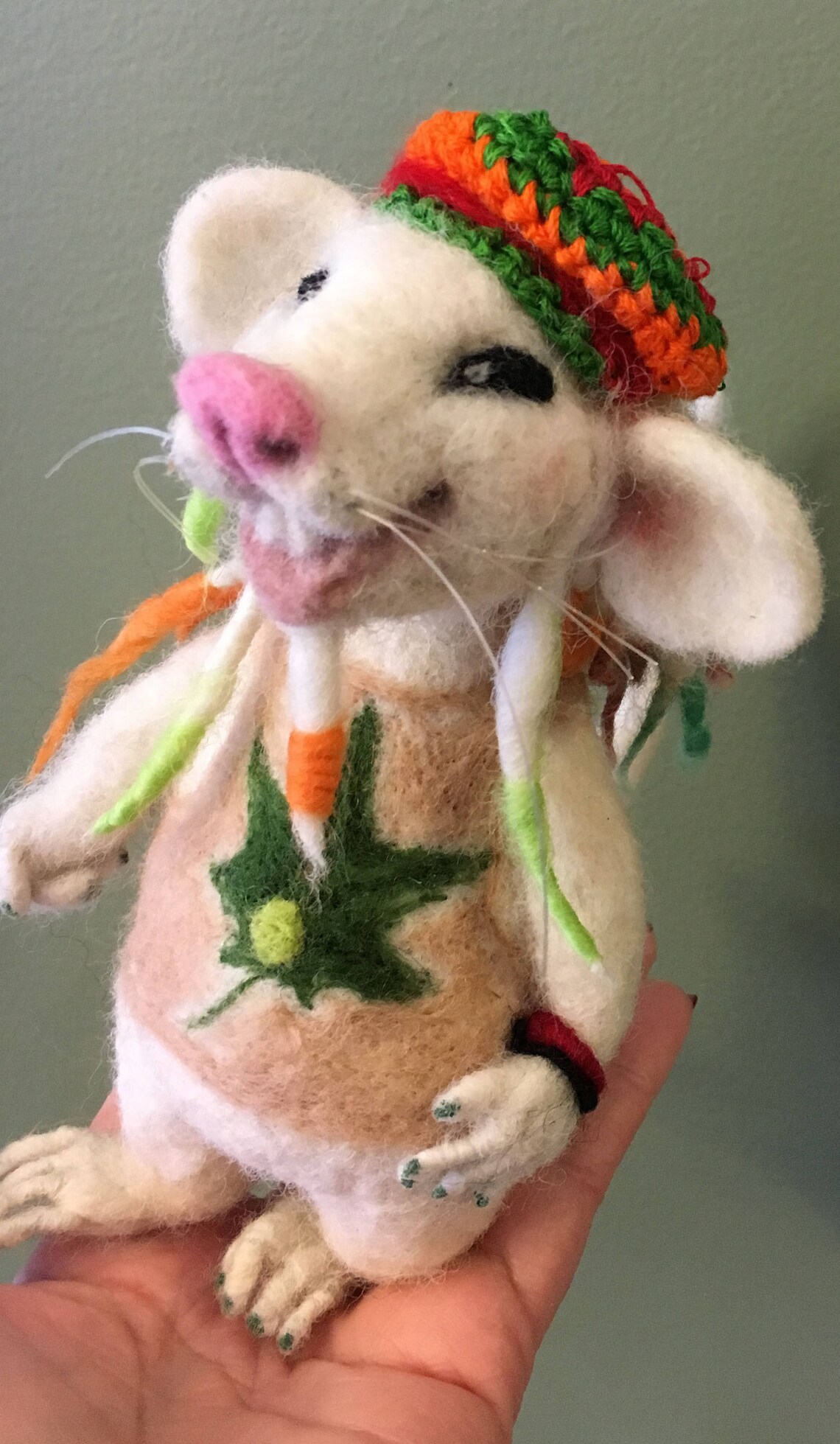 Rasta Rat, Felted Rasta Rat, Rastafarian Rat, Rasta Mouse, Bob Marley ...