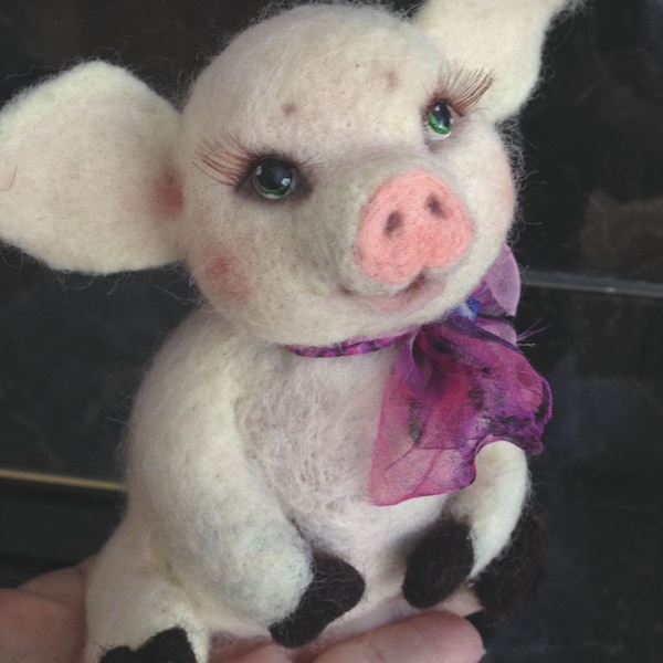Needle Felted Pig - Etsy